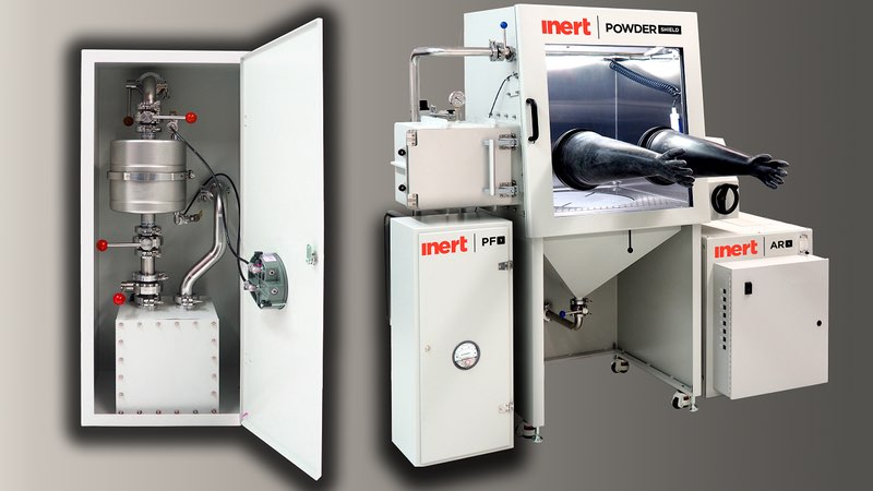 Inert launches powder filtration systems